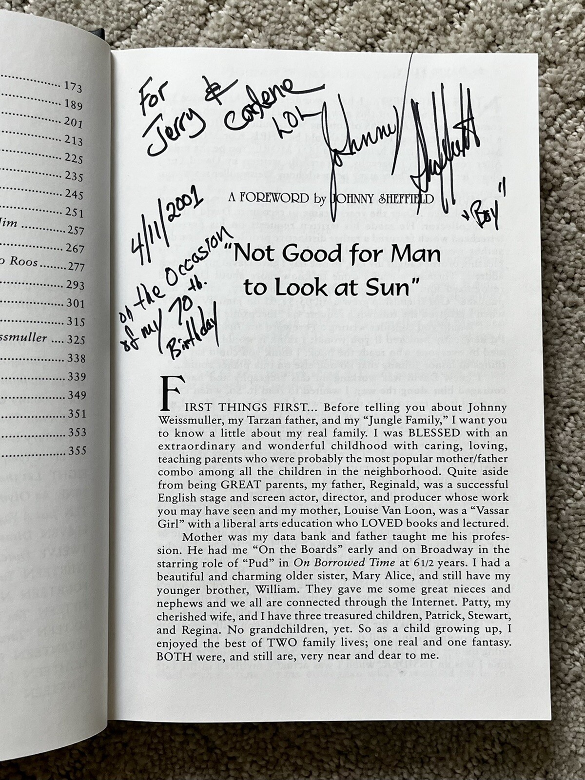 JOHNNY WEISSMULLER: TWICE THE HERO By David Fury Signed by Johnny ...