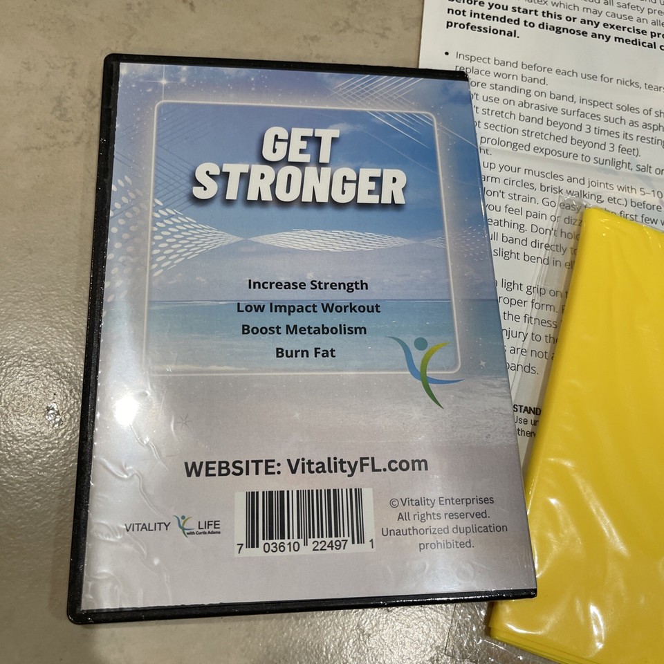 Senior Strength Vitality Life Strong & Active DVD & Resistance Band ...