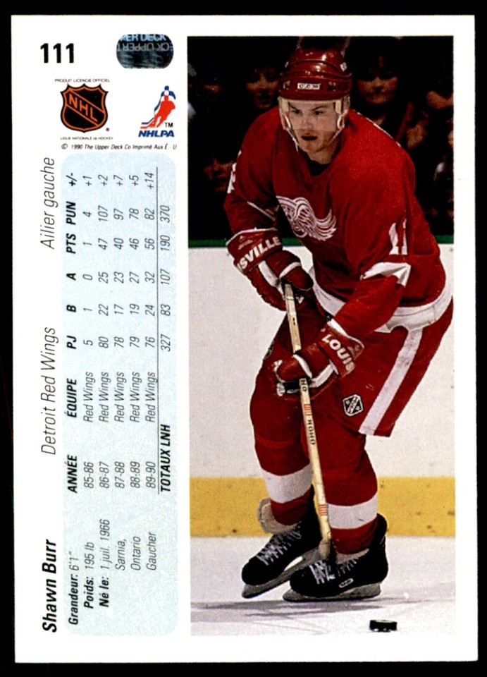 1990-91 Upper Deck Shawn Burr Detroit Red Wings #111 | eBay