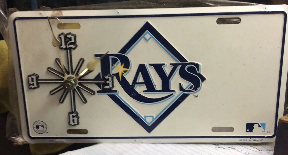 Tampa Bay Rays Clock Genuine 2008 Mlb License Plate Working | eBay
