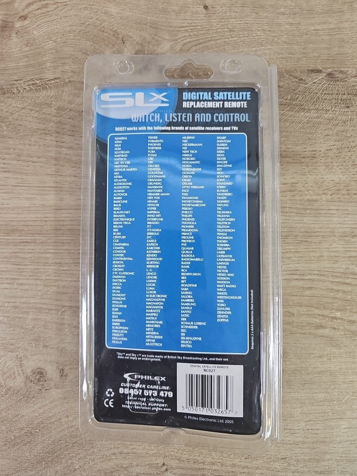 SLx Digital Satellite Replacement Remote Control RC027 – For Sky / Sky+ ...