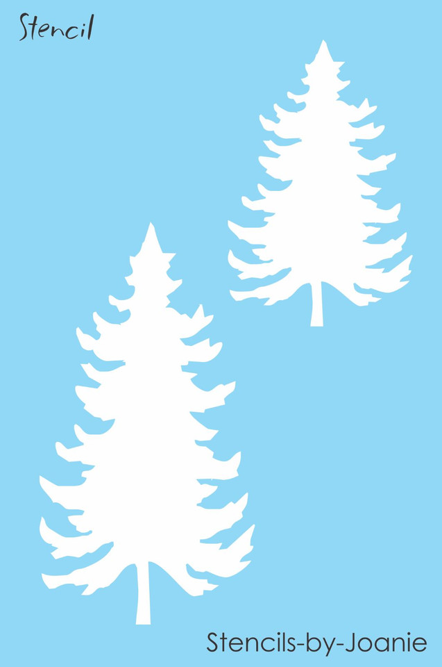 Stencil Rustic Mountain Evergreen Spruce Tree Lodge Decor Country Cabin ...