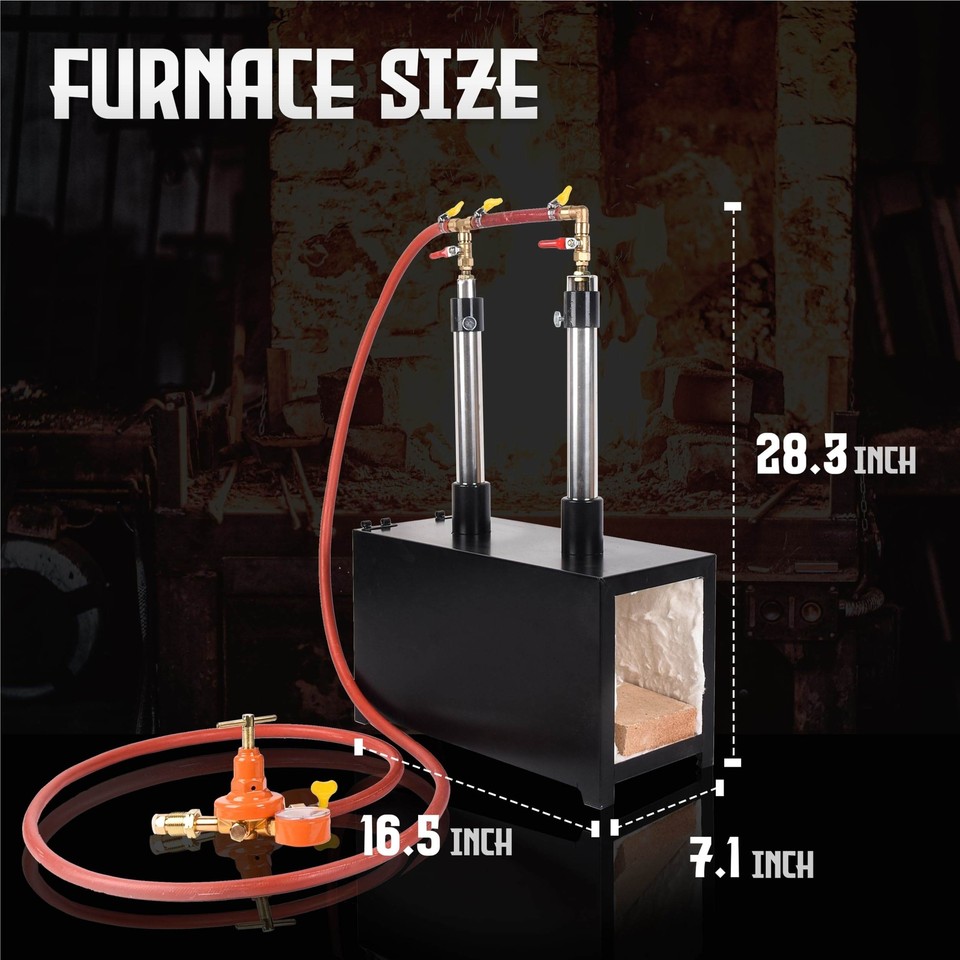 2Burners Gas Propane Forge Knife Furnace Blacksmiths Farrier Metal ...