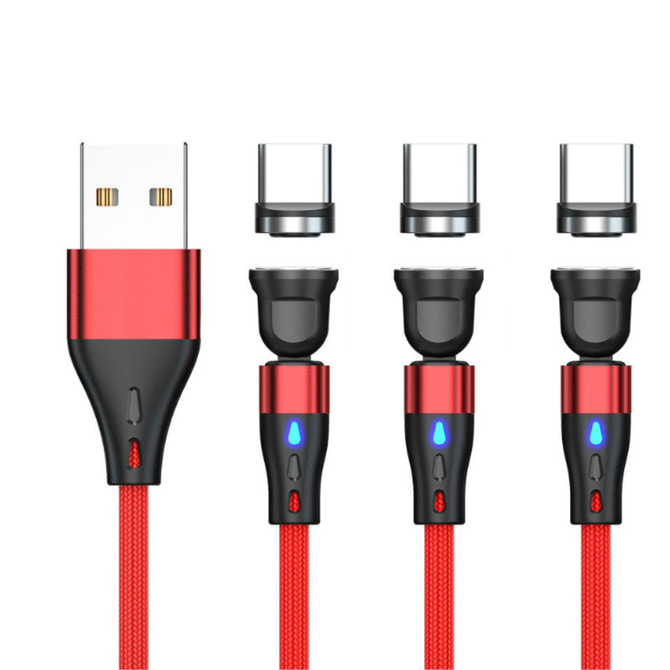 3 PACK Magnetic Phone Charger Fast Charging Cable For Micro USB/Type C ...
