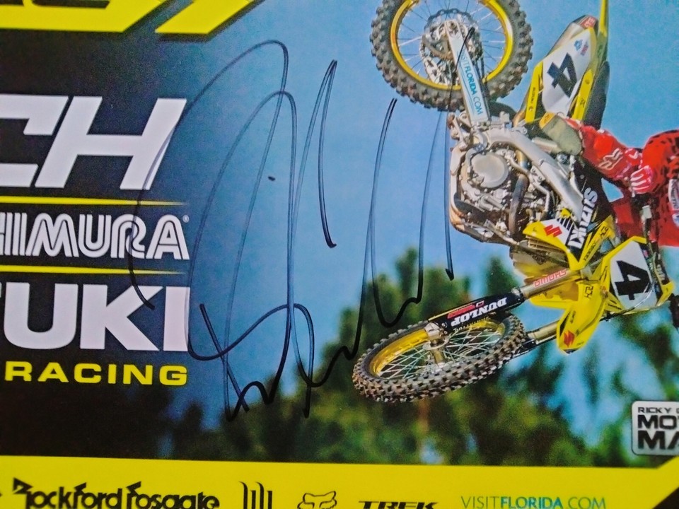 Ricky CARMICHAEL #4 Signed RCH SUZUKI 8x12" Promo Photo Card ...