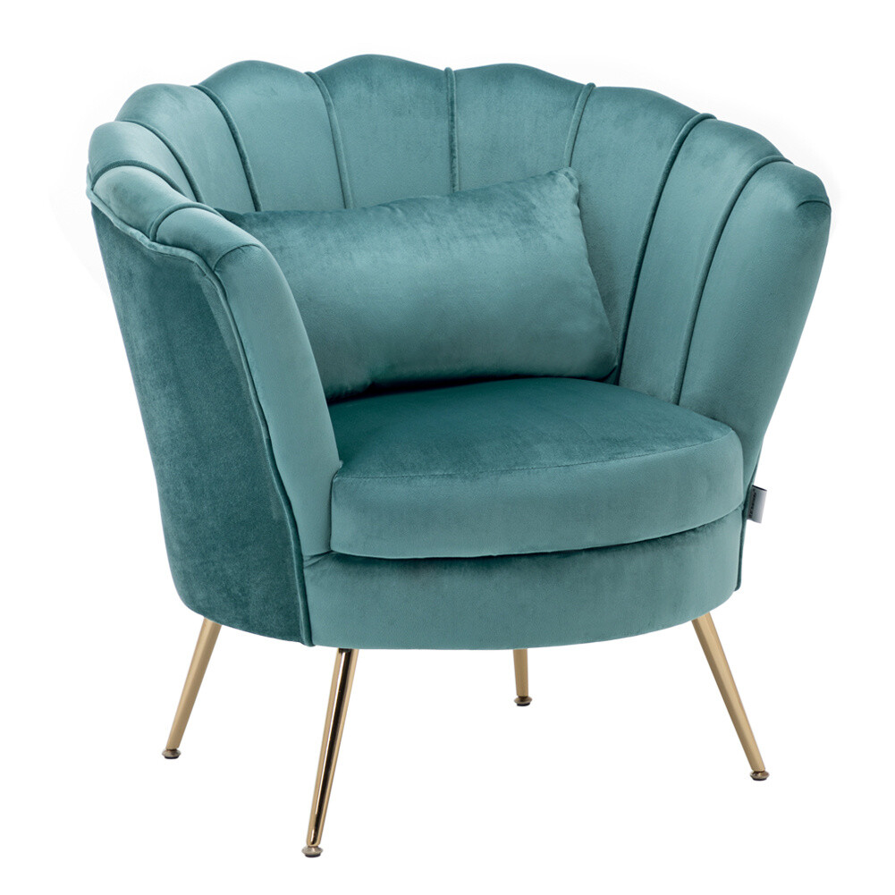 Velvet Scalloped Shell Back Tub Chair Armchair Vanity Sofa Stool ...