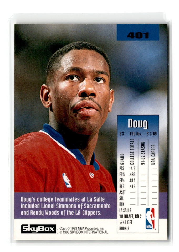 1992-93 SkyBox - #401 - Doug Overton - RC - Washington Bullets | eBay