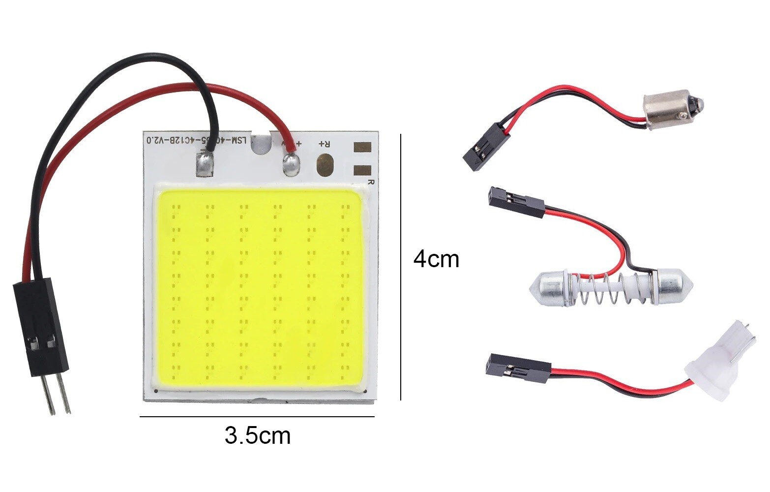 COB LED 12V Super Bright White Car Light Panel BA9S T10 W5W Festoon ...