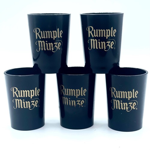 x5 Rumple Minze Black Plastic Shot Glasses with Bottle Opener base 2.25 ...