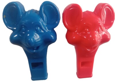 NEW Fun Chuck E Cheese Collectors Party Fun Whistle Set In Purple And ...