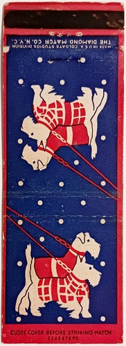 Scottie Dogs Wearing Sweaters Colgate Studios Vintage Matchbook Cover ...