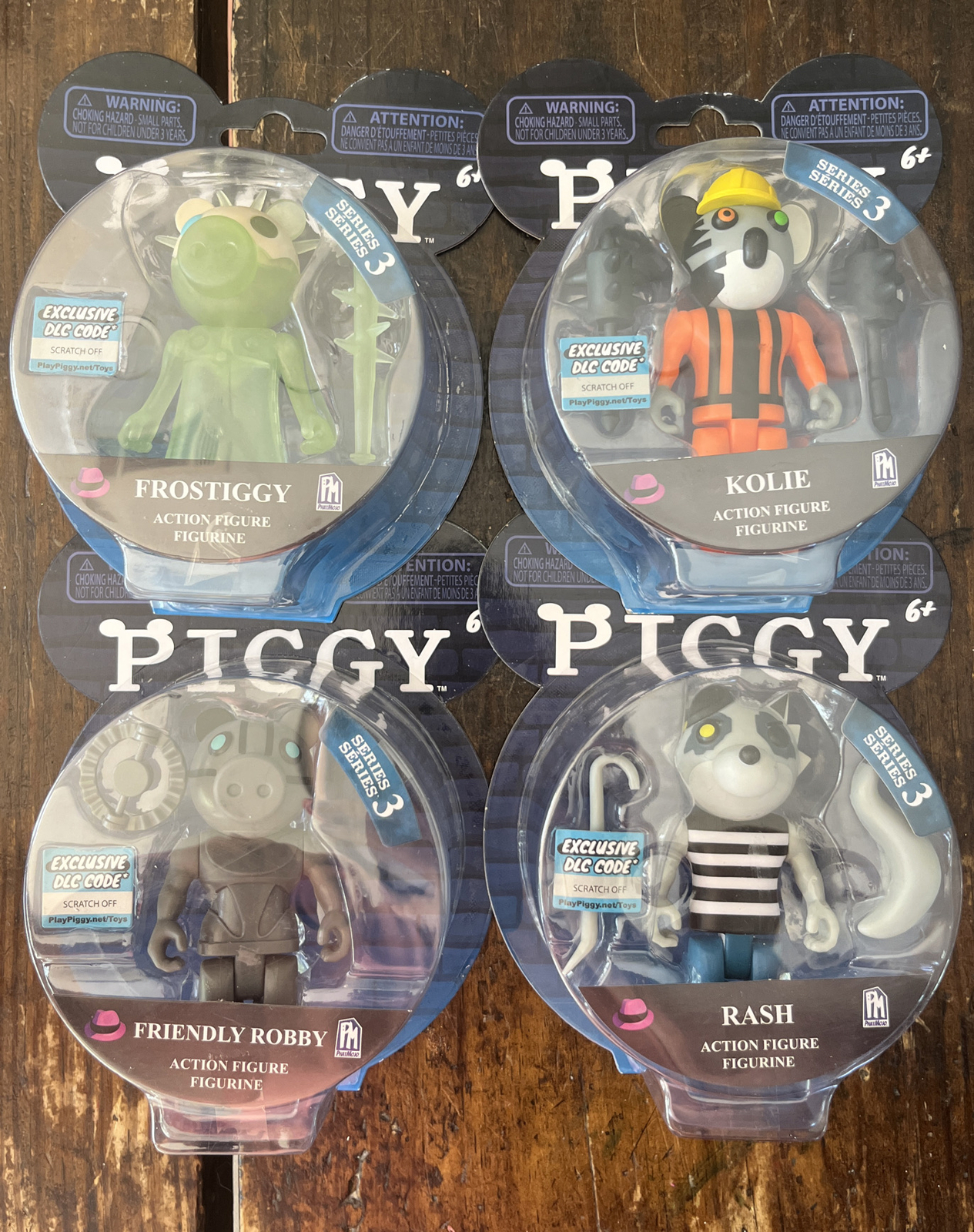 Lot Of 4 Roblox PIGGY Series 3 Figures (Friendly Robby, Rash, Kolie ...