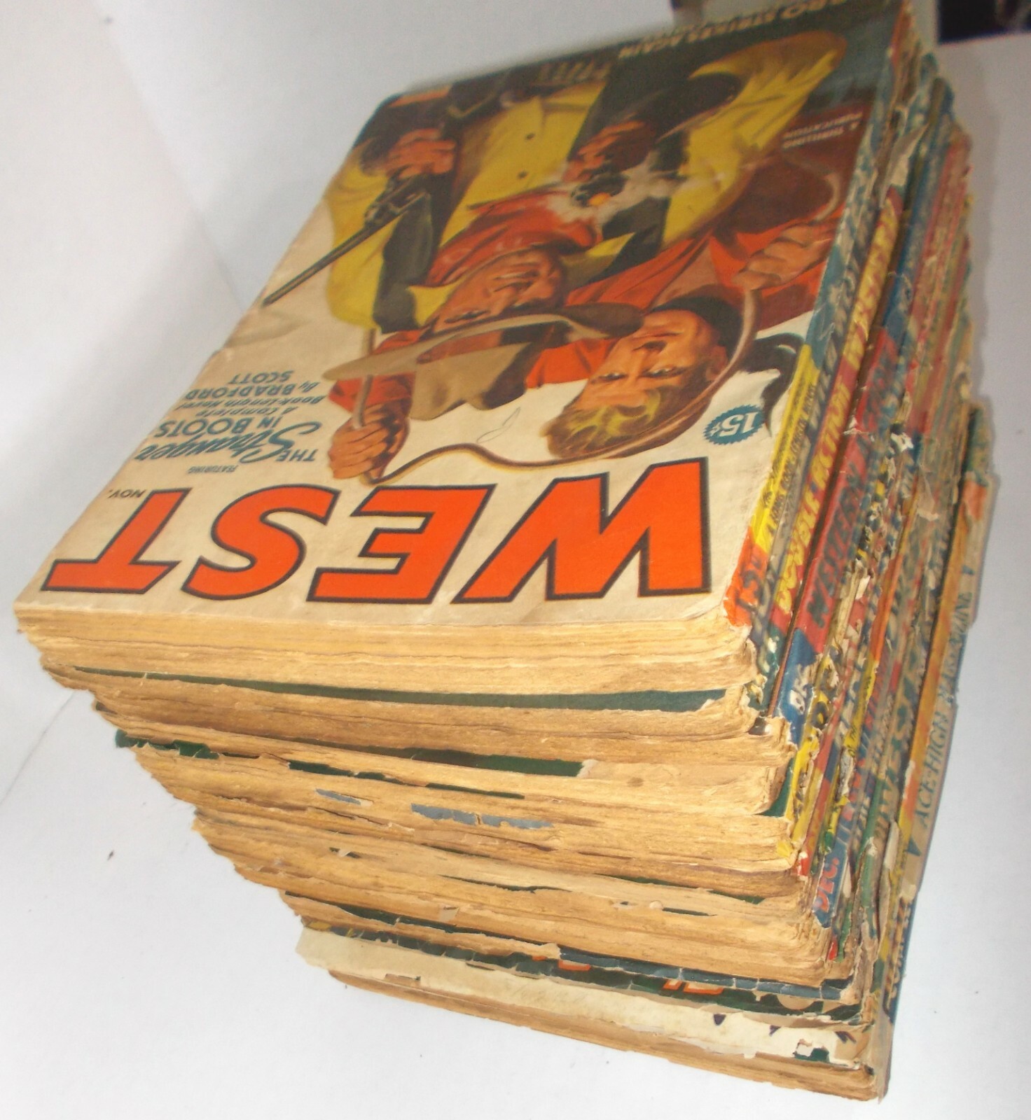 WESTERN PULP MAGS LOT OF 18 REAL BLUE RIBBON RIO KID WILD WEST STORY ...