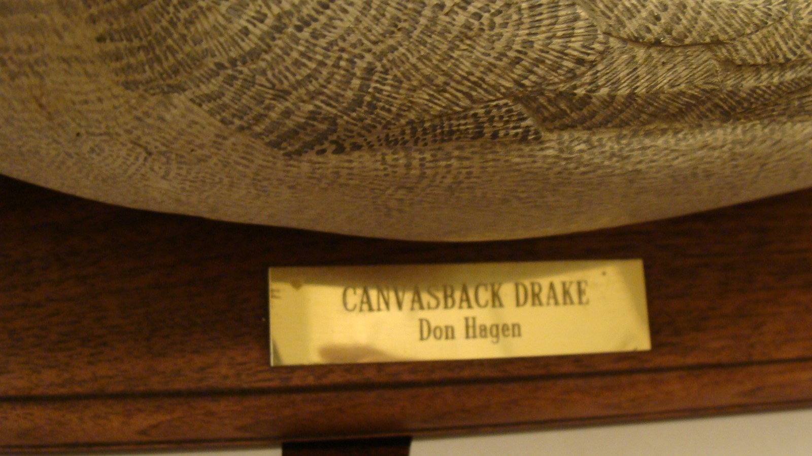 Vintage Large CANVASBACK DRAKE By Don Hagen DUCK Figurine With Wood ...