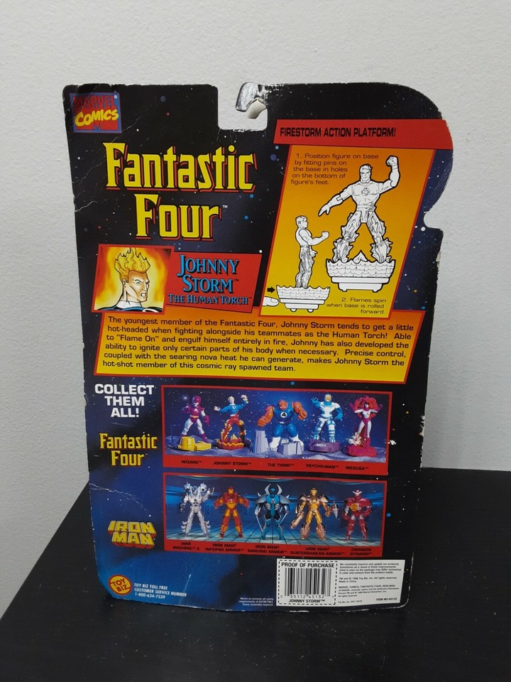 FANTASTIC FOUR JOHNNY STORM HUMAN TORCH W/FIRESTORM ACTION PLATFORM 1996 | eBay