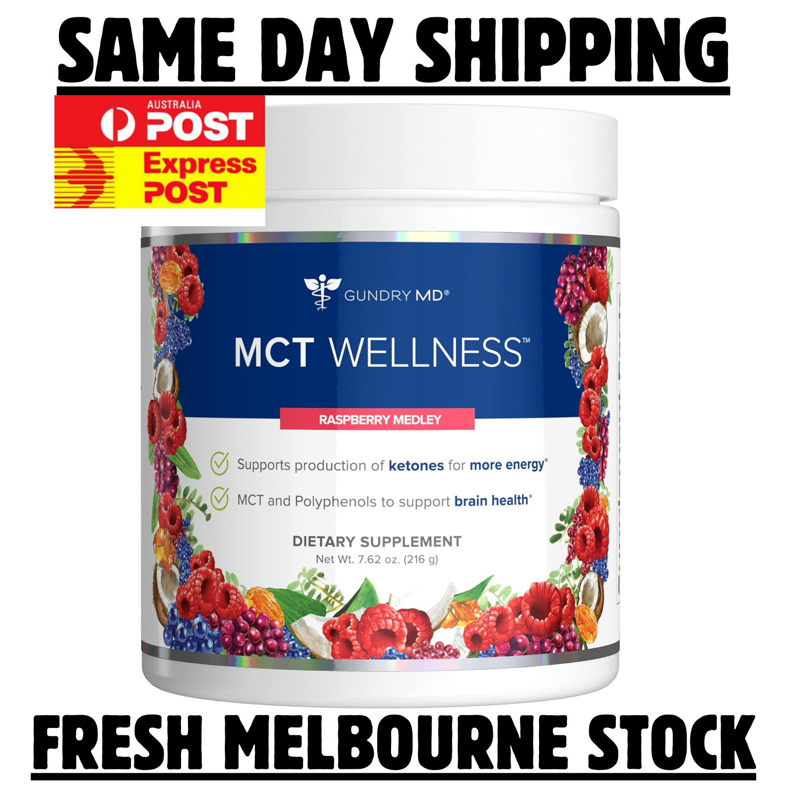 MCT WELLNESS Gundry MD Dietary Supplement Raspberry Medley Flavour FAST ...