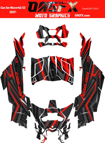 2017 - 2024 Can Am X3 Maverick Turbo RR DS Graphics Kit Pro Edition D59 ...