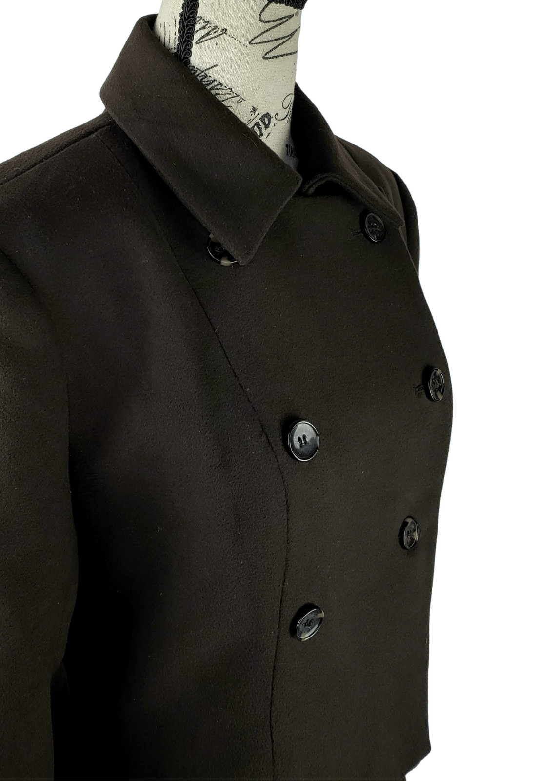 MAC & JAC Chocolate Brown Ruffle Design Double Breast… - Gem