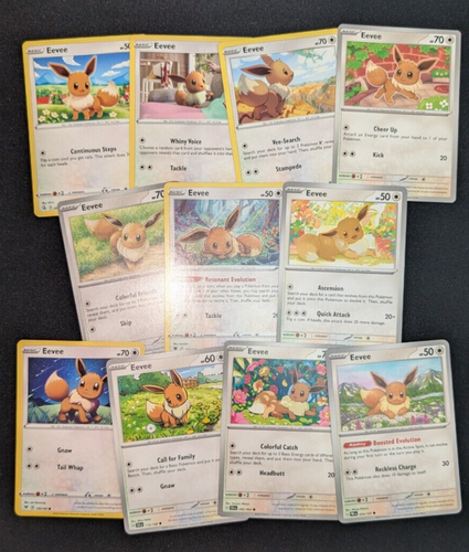 POKEMON: 4 UNIQUE DIFFERENT EEVEE CARD COLLECTION - RANDOM CARDS SET ...