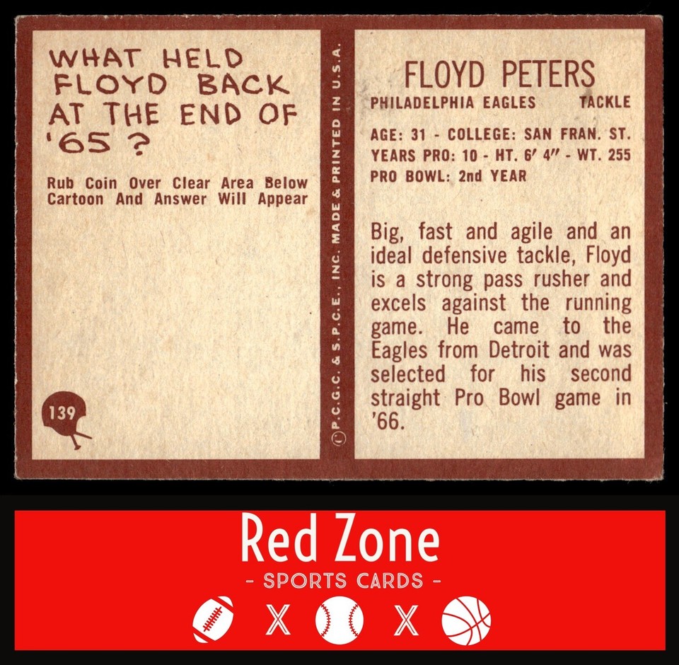 1967 Philadelphia - #139 Floyd Peters EX | eBay