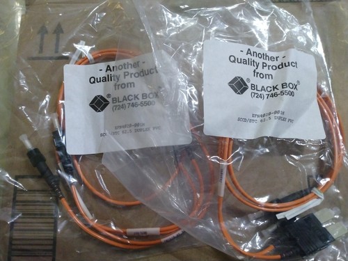 Lot Of 2 Black Box Fiber Optic Duplex Patch Cables Sccd/Stc 62.5 Duplex ...