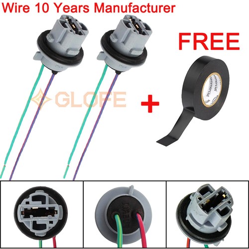 2Pcs 7441 Universal Pigtail Wires Female Socket Harness Rear Turn ...