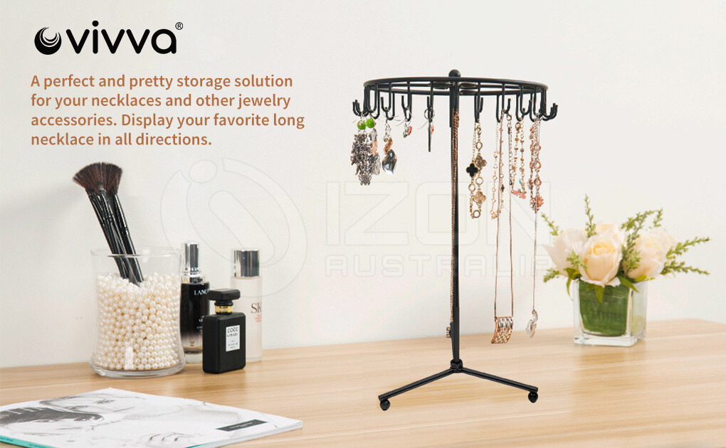 Jewelry Rotating Ring Display Holder Organizer Necklace Stand Rack 23 ...