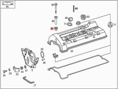 Genuine MERCEDES Cylinder head cover to cylinder head Thrust piece ...