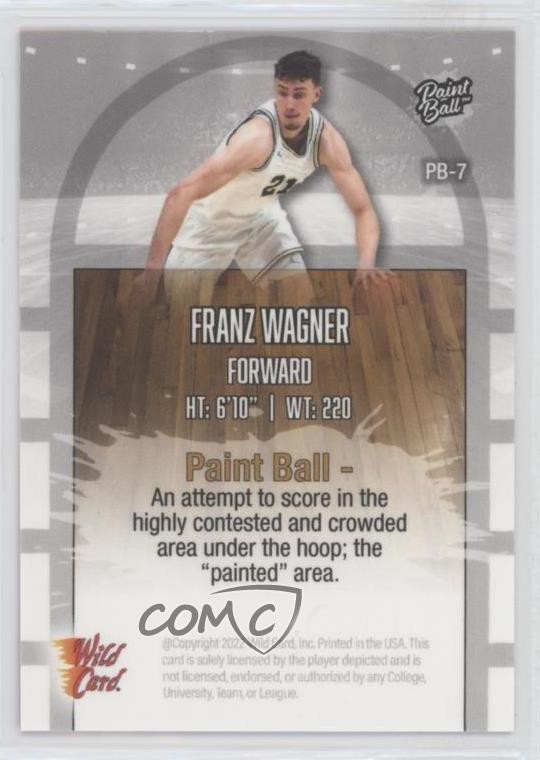 2022 Wild Card Matte Draft Paintball White - Orange Splatter Franz ...