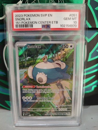 PSA 10 GEM MINT Snorlax Pokemon Center 151 ETB PC Stamped Promo | eBay