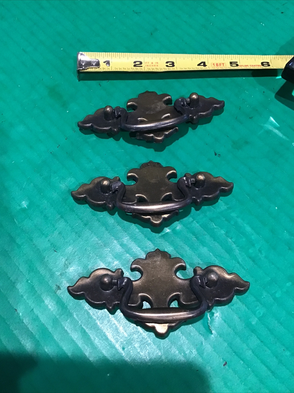 Lot of 3 Vintage Batwing Drop Bail Mid Century Door Drawer Cabinet Pull ...