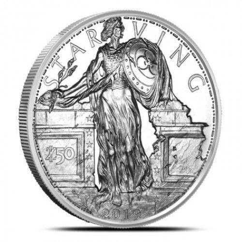 2019 Starving Liberty Zombucks 1oz Fine Silver Coin Apocalypse Currency ...