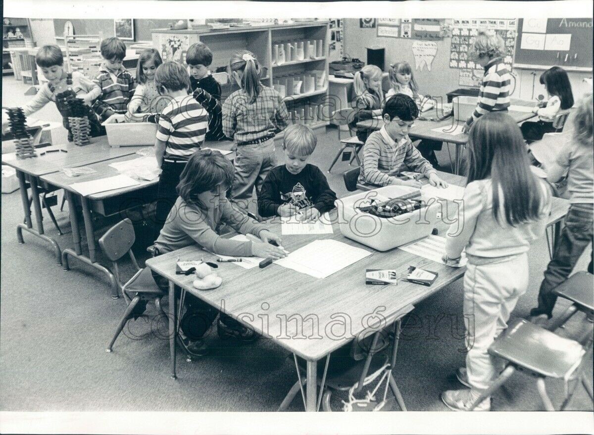 1985 Press Photo Kindergarten Class Eastgate Elementary 1980s Bellevue ...