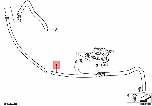 Genuine BMW E60 E60N E61N Left Headlight Washer Water Hose OEM ...