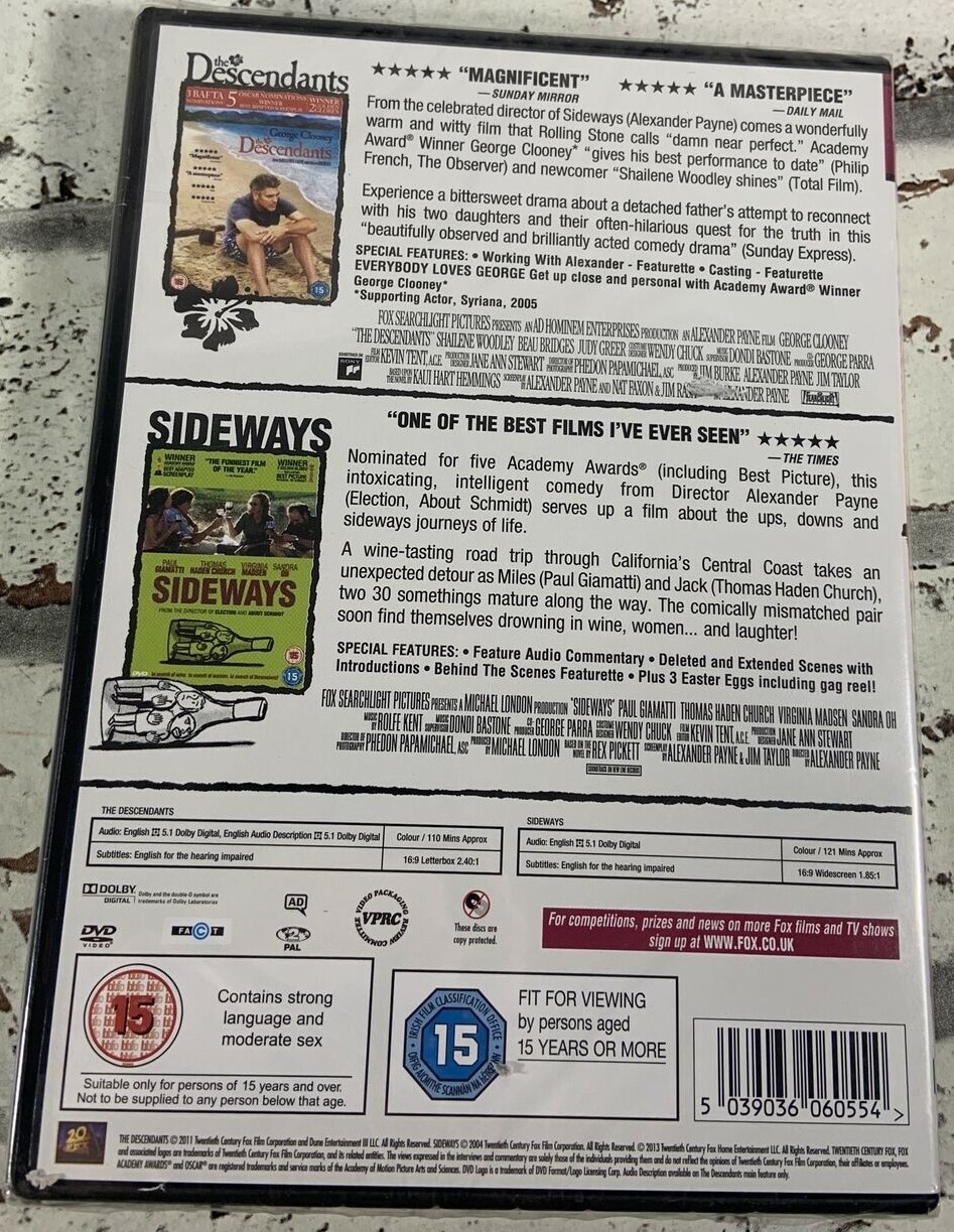 The Descendants / Sideways (DVD, 2013) for sale online | eBay UK