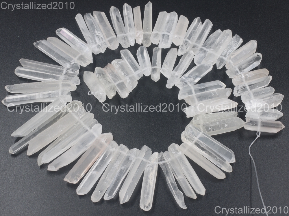 Natural Clear Quartz Crystal Rock Stick Poined Drilled Reiki Healing ...