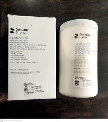 Dentsply ORIGINAL LUCITONE 199 Denture Base Resin 630gm Powder Jar for ...