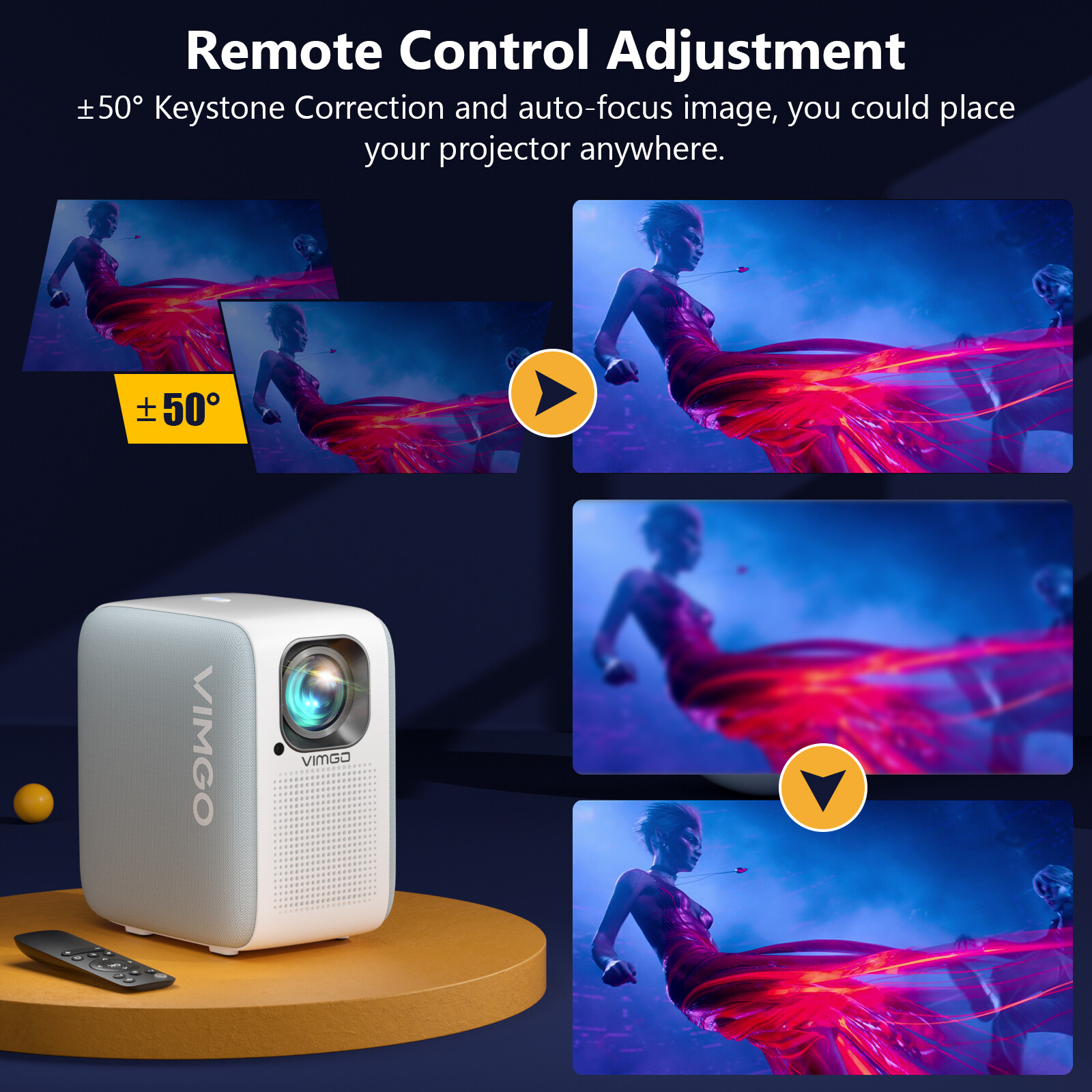 VIMGO Projector 1080P WiFi Bluetooth 4K Video Home Theater Cinema ...