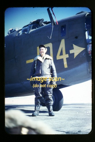 WWII USAAF B-24 Liberator Aircraft Man in mid 1940's, Kodachrome Slide ...