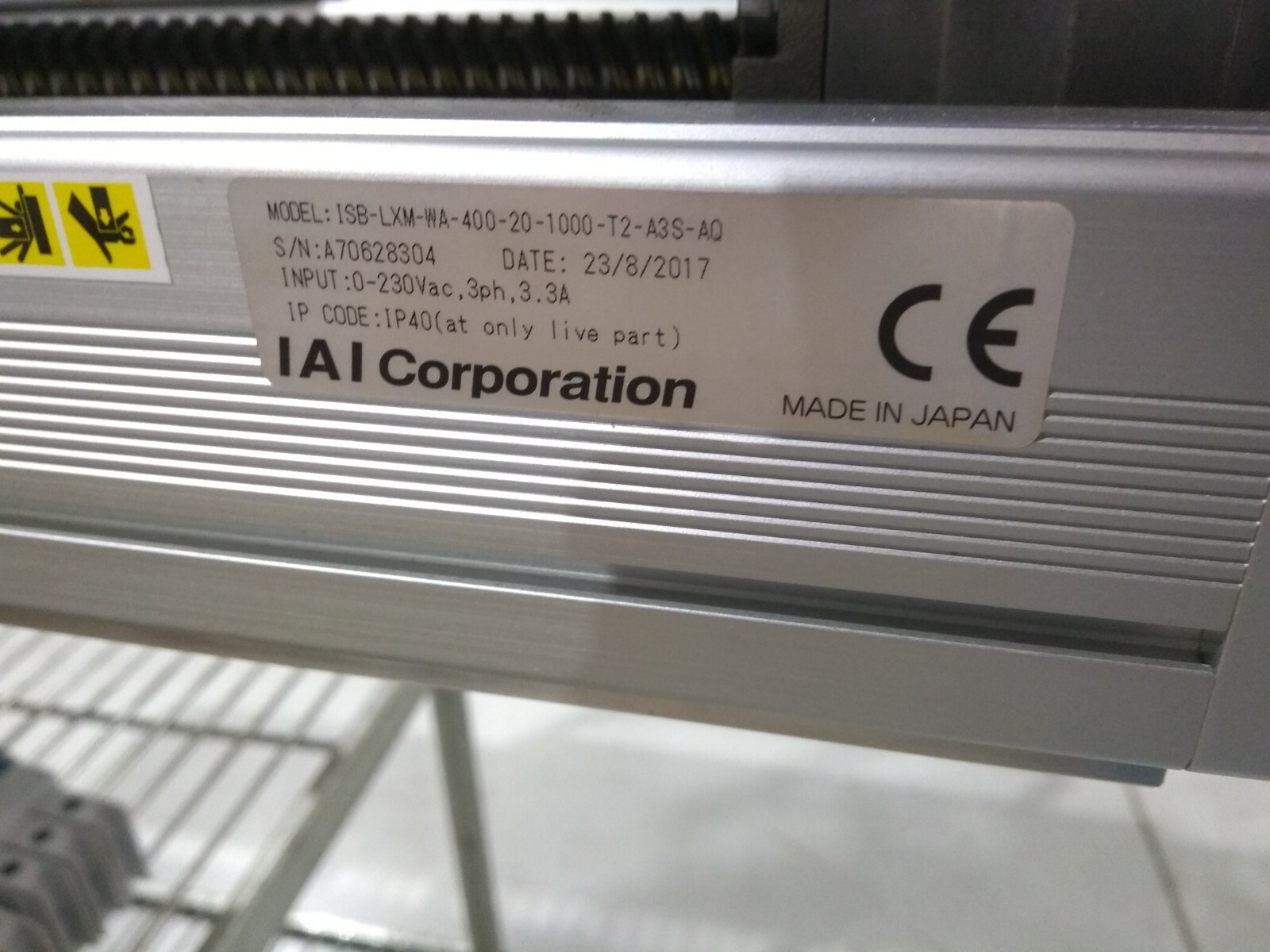 IAI ISB-LXM-WA-400-20-1000-T2-A3S-AQ ISB Series Single Axis Robot ...