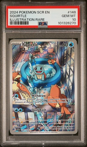 2024 POKEMON SCR EN-STELLAR CROWN ILLUSTRATION RARE #148 SQUIRTLE PSA ...