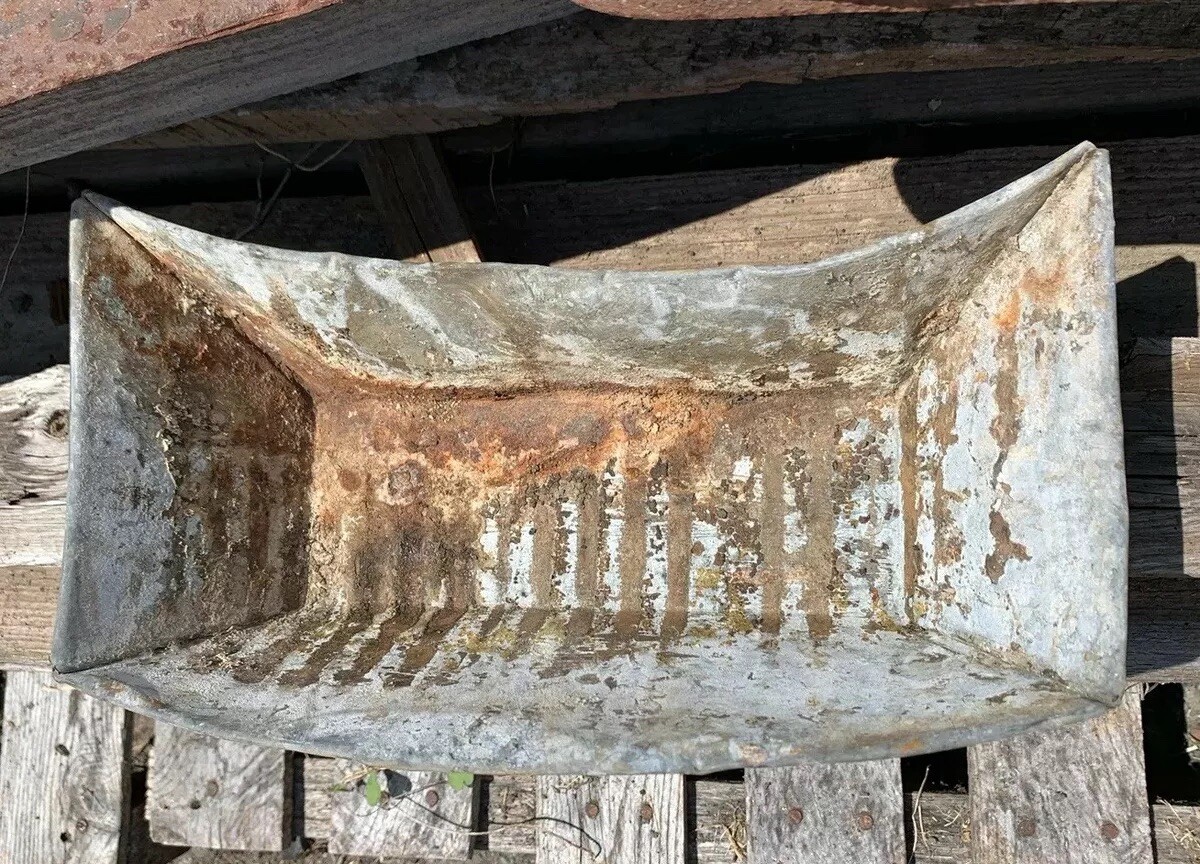 Vintage Galvanized Tin Turpentine Tar Cup Concave Shape Agricultural ...