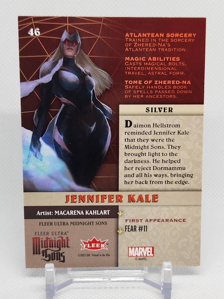 Jennifer Kale 2023 Marvel Fleer Ultra Midnight Sons Silver Base Card ...