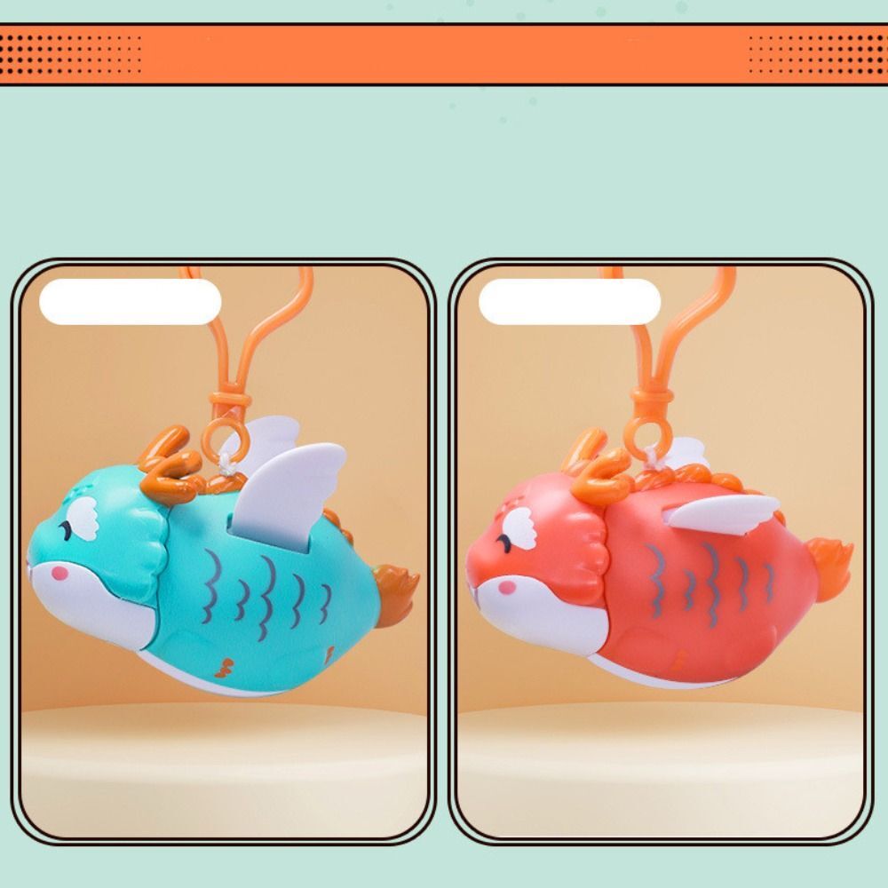 Cartoon Pull String Animal Keyring with Wings Dragon Keychain Children ...