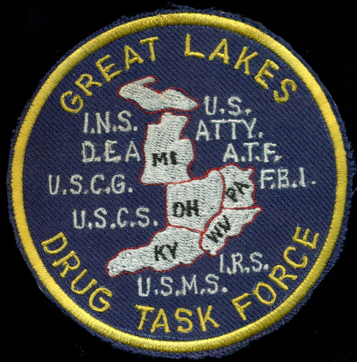 Great Lakes Drug Task Force INS DEA USCG ATF FBI IRS Patch AA-1 | eBay