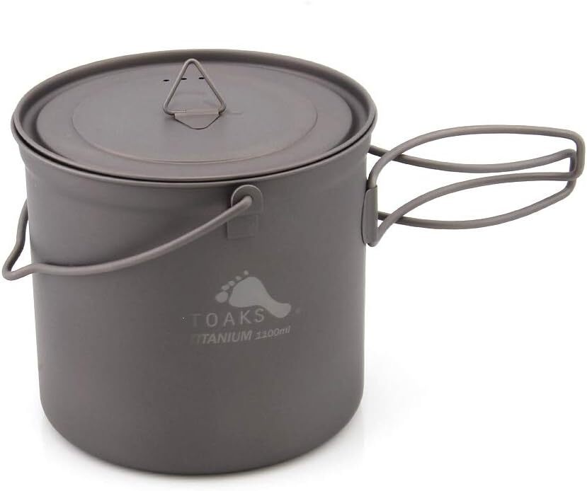 TOAKS Titanium Pot with Hang Foldable Handle for Outdoor Camping ...