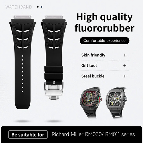 Fits Richard Mille RM030 RM055 RM011 RM47 M L Size FKM Rubber Strap ...