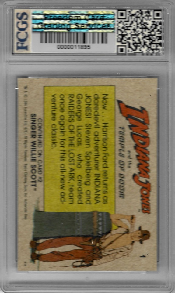 1984 Indiana Jones Title Card #1 Graded FCGS 8.5 NM-MT+ | eBay