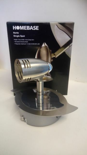Homebase Norte Brushed Chrome Single Spotlight Ceiling Fitting | eBay UK
