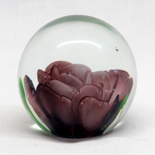 Elegant Lilac Rose Mini Ball Glass Paperweight - Handmade Gift Boxed | eBay